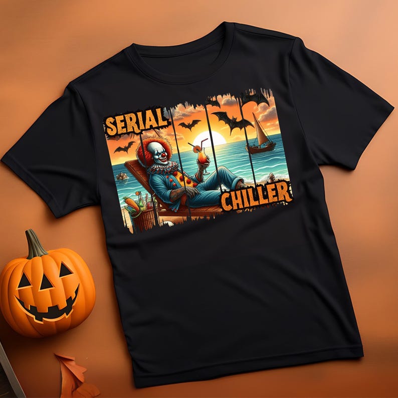 Serial Chiller | Creepy Clown Funny Horror Bella+canvas T-shirt Funny Halloween | Horrorcore ...