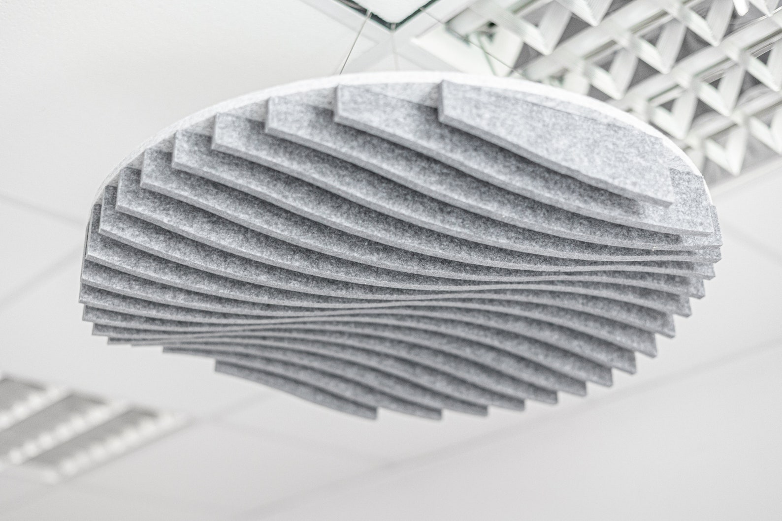 Stylish Acoustic Panel Ceiling Design Featuring 3D Acoustic PET Felt ...