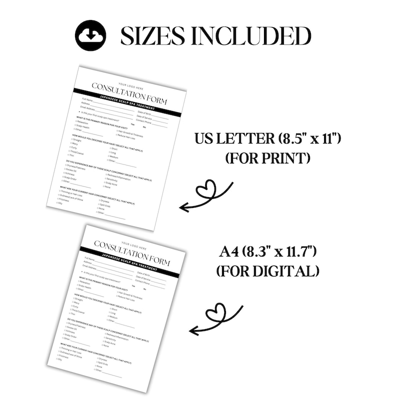 Japanese Head Spa Consultation Forms, Scalp Treatment Intake (editable ...