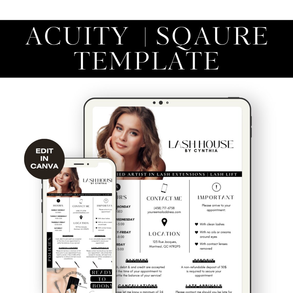 Modern Acuity Website Design Scheduling Template for Lash Artist DIY ...