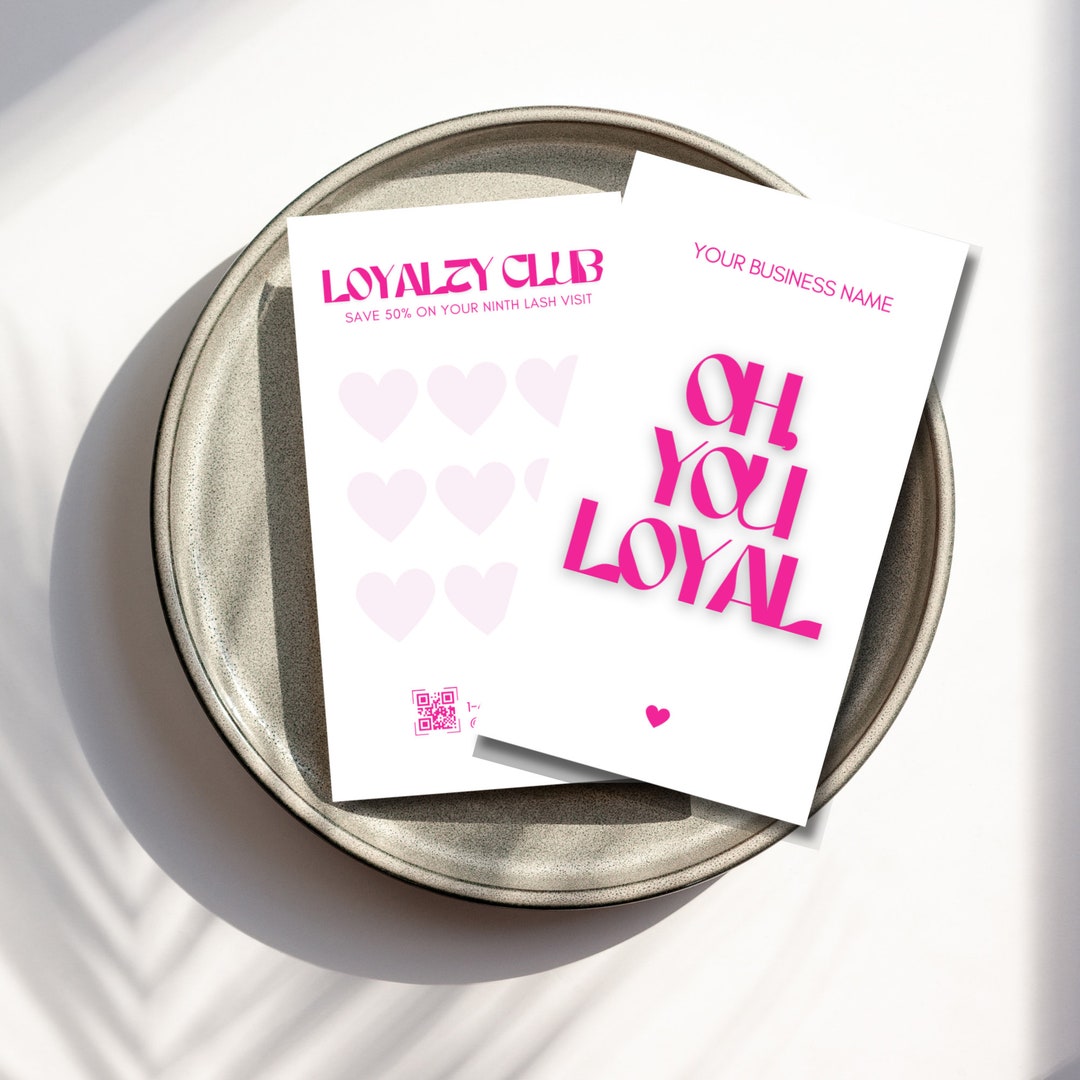Retro Loyalty Card, DIY Marketing Cards Template Design, Feminine Loyal ...
