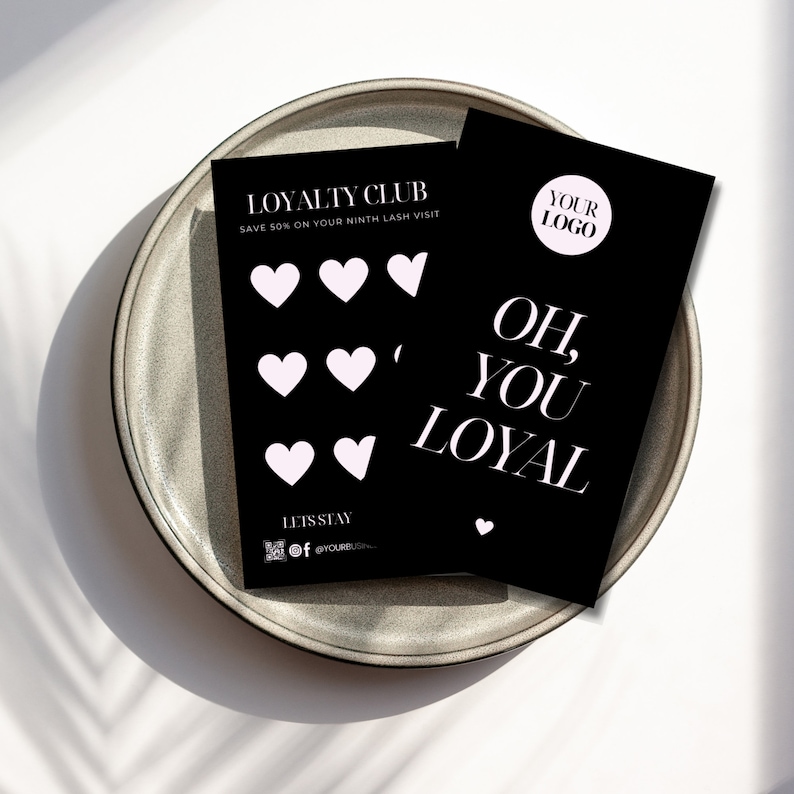 Editable Lash Loyalty Card Template, VIP Rewards Card (DIY Canva) - Etsy