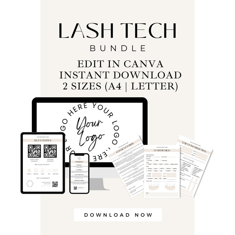 Lash Artist Starter Template Bundle | Client Record | Lash Map ...