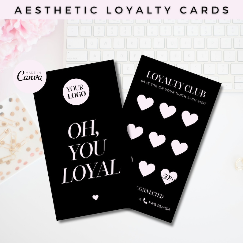 Editable Lash Loyalty Card Template, VIP Rewards Card (DIY Canva) - Etsy