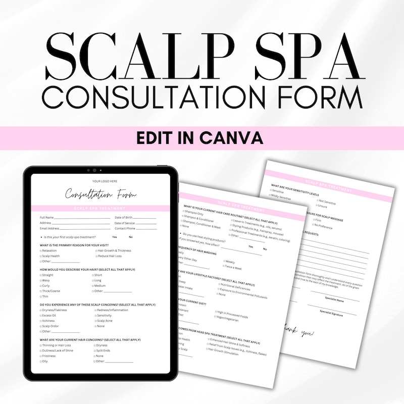 Spa Intake Form - Etsy