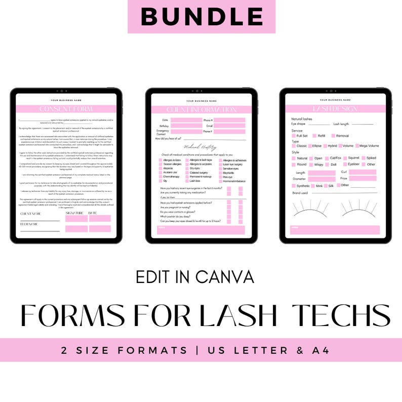 Editable Lash Tech Consent Form, Client Intake Template, Eyelash ...