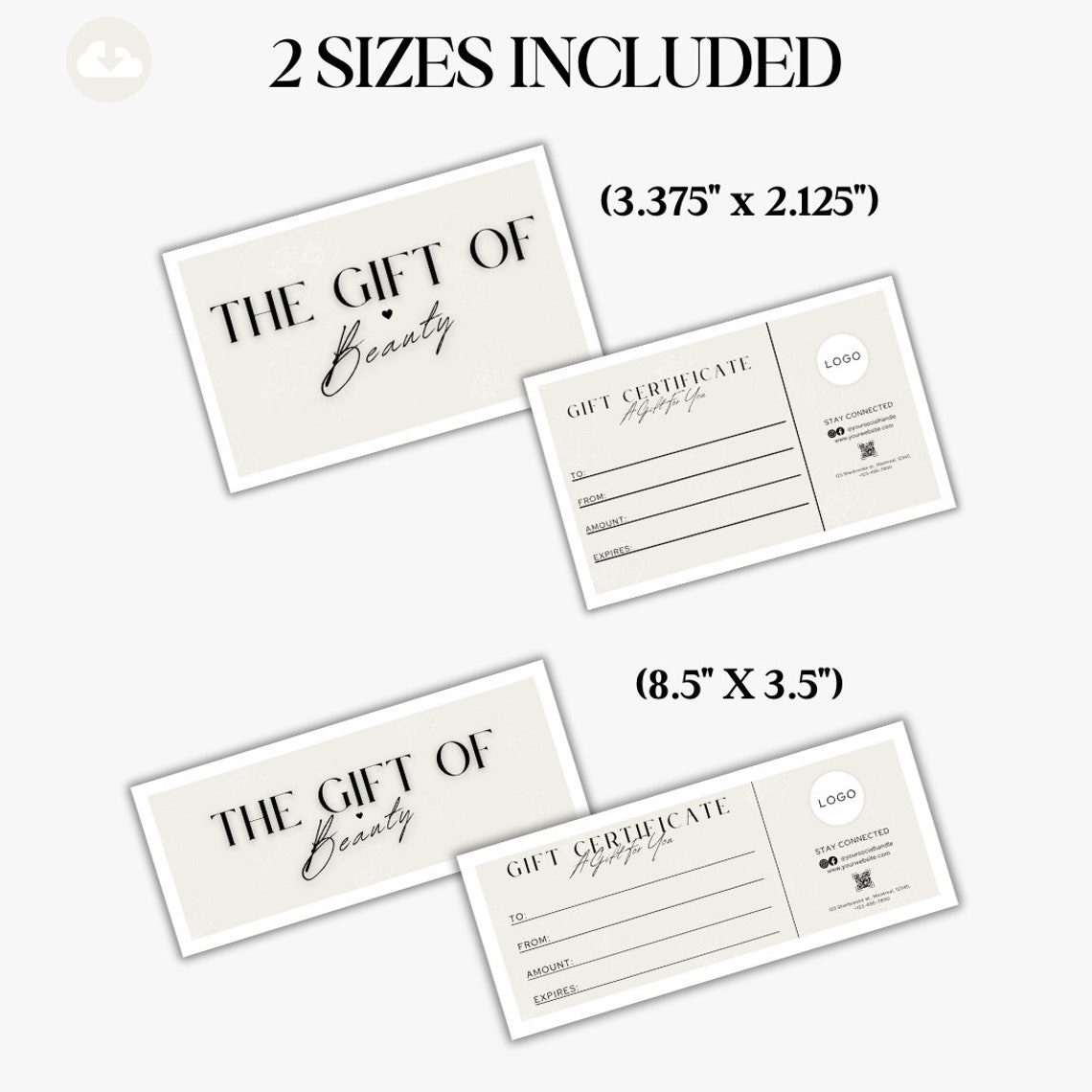 Printable & Editable Personalized Gift Card, Gift Certificate Template ...