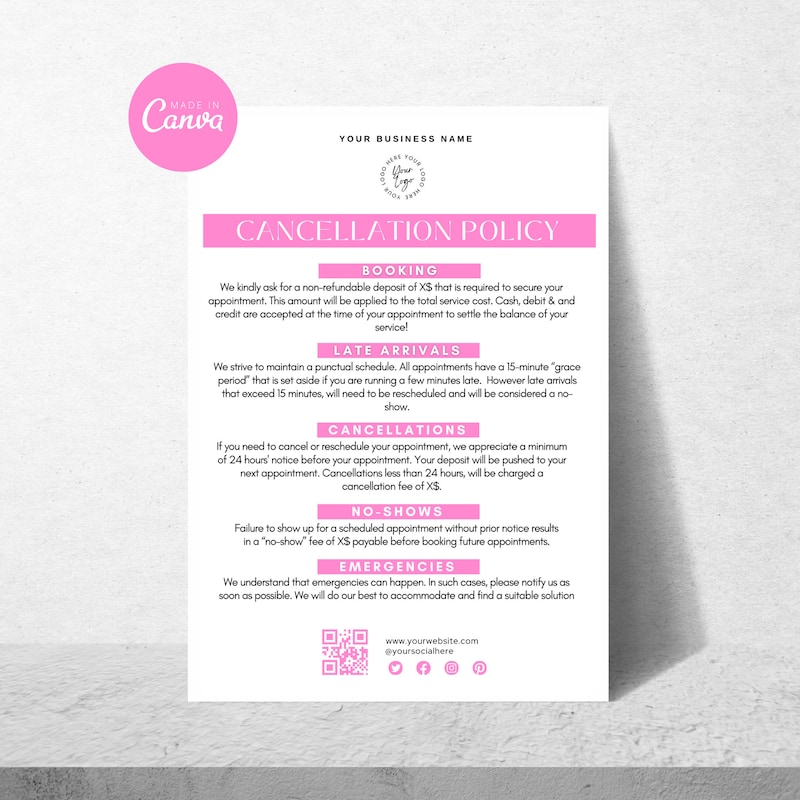 Cancellation List Template - Etsy