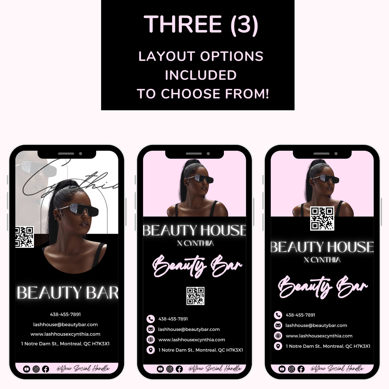 Neon Beauty Business Card Template | Clickable QR Code Card (canva ...