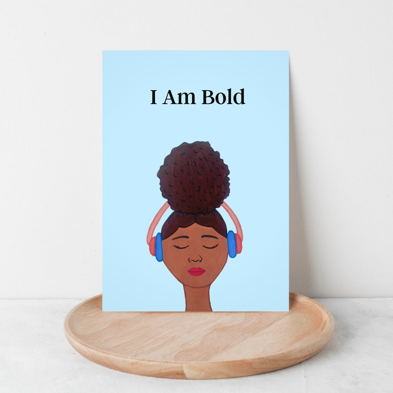 Set of 3 Affirmation Encouragement Cards, Black Girl Magic Cards, I Am ...