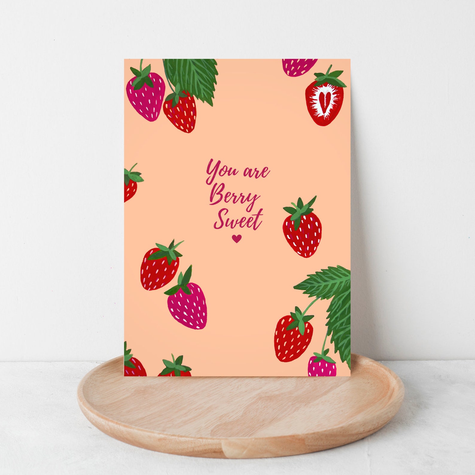You Are Berry Sweet Strawberry Greeting Card, Pack of 3 - Etsy