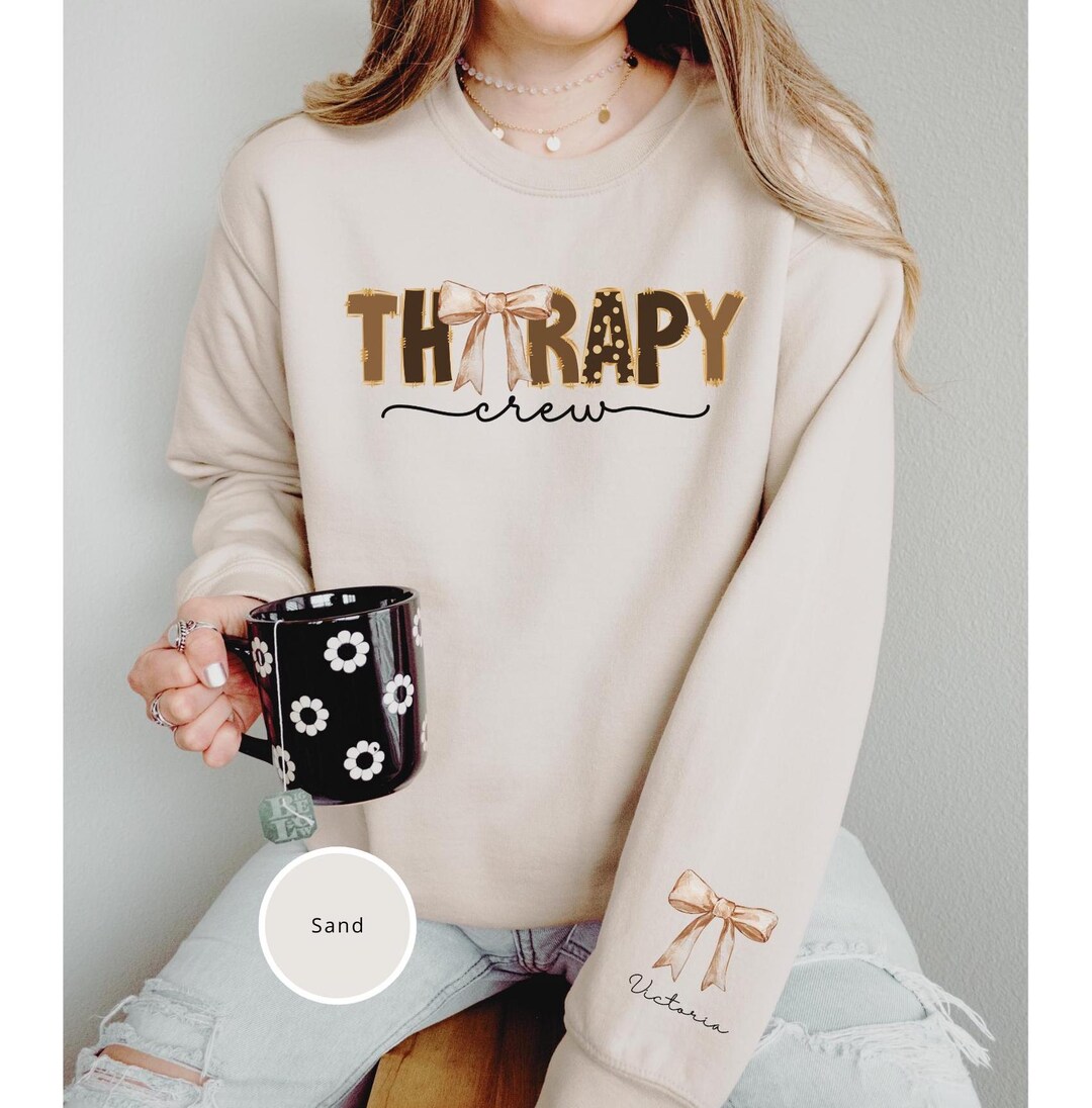 Personalized Therapy Crew Shirts Group Matching Therapist Gift,custom ...