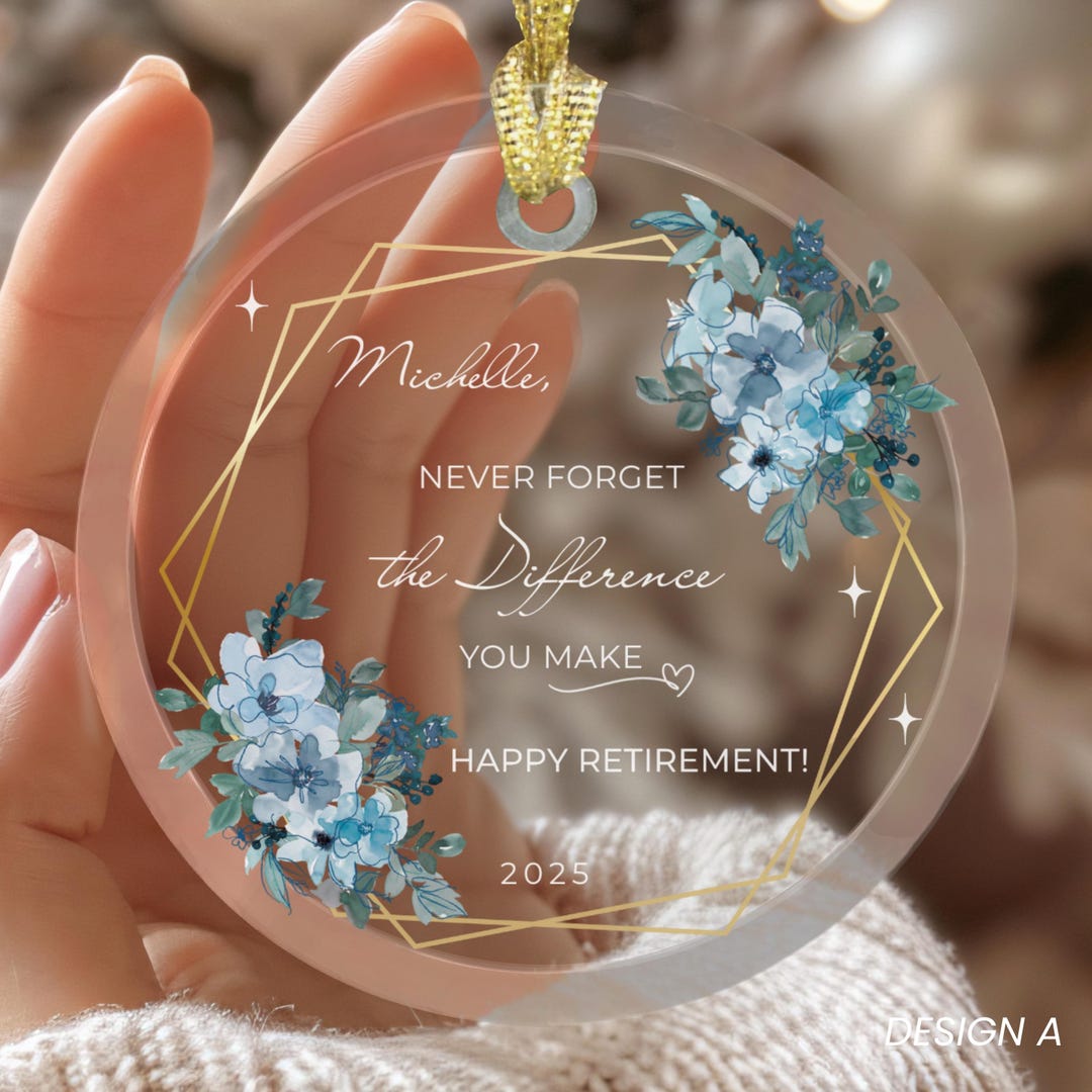 Retirement Ornament for Women Men, Personalized 1st Xmas Retired ...