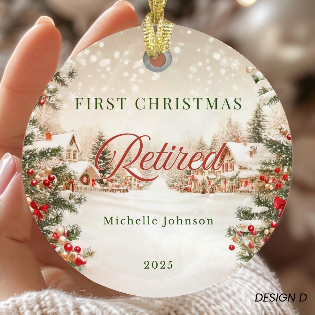 Retirement Ornament for Women Men, Personalized 1st Xmas Retired ...
