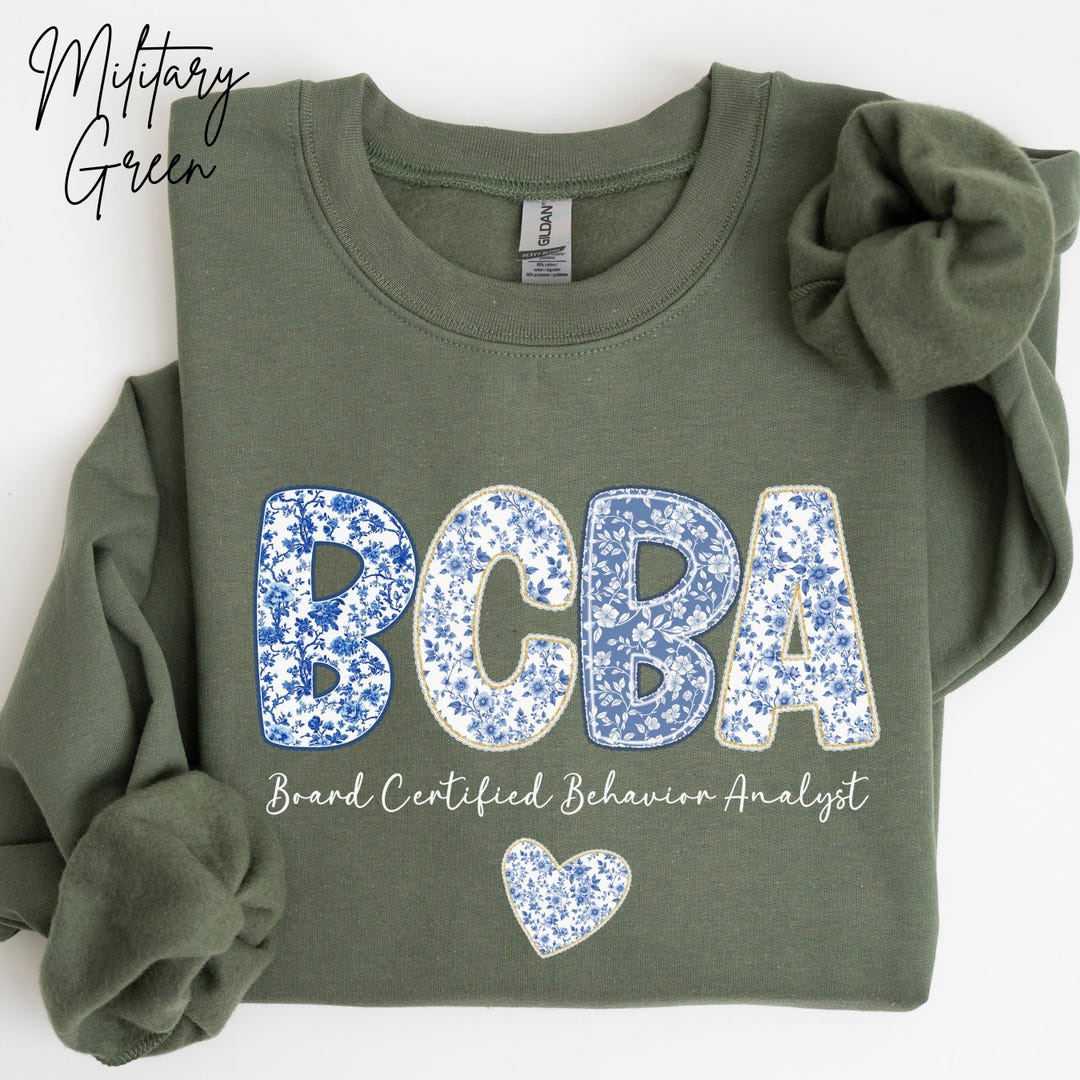 Floral BCBA Sweatshirt Board Certified Behavior Analyst Crewneck ...