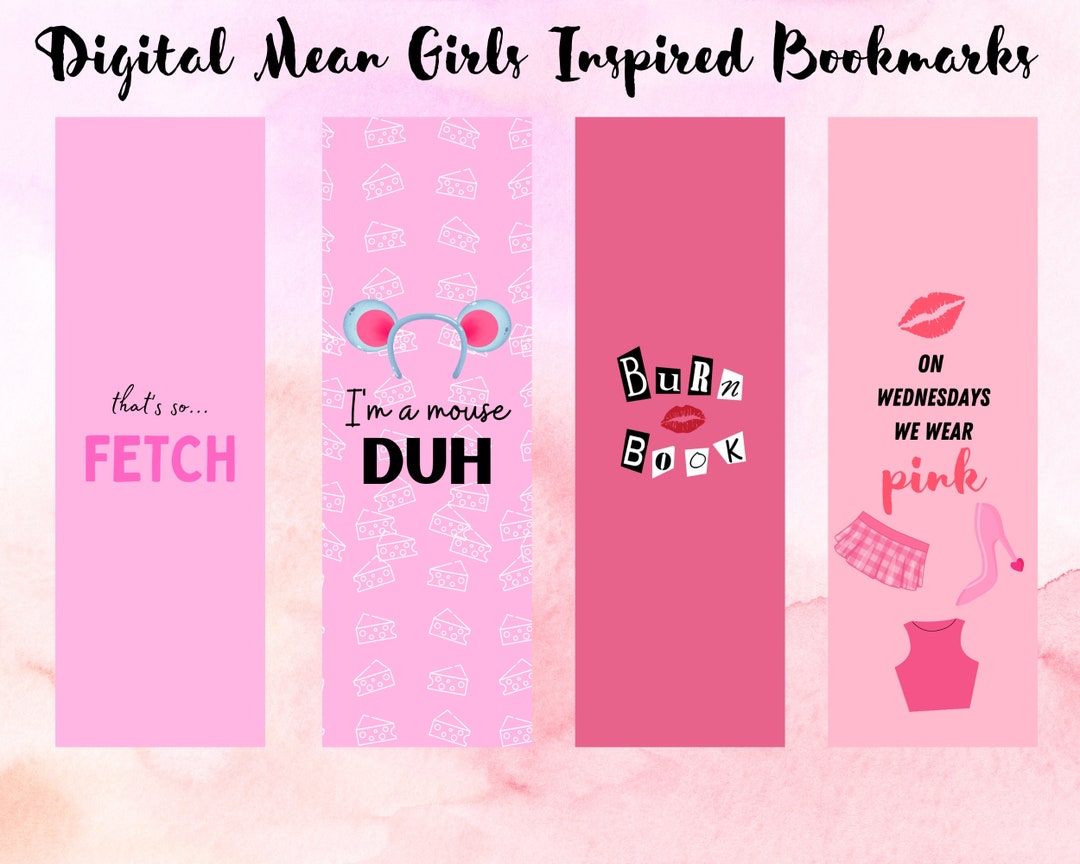 Digital Mean Girls Inspired Bookmarks | Burn Book | Printable Bookmarks ...