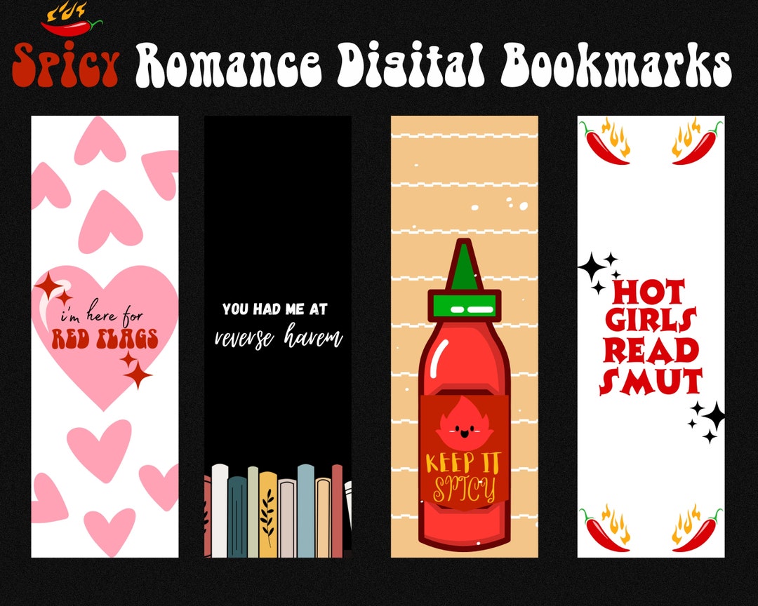 Spicy Romance Reader Bookmarks Digital Printable Bookmarks - Etsy