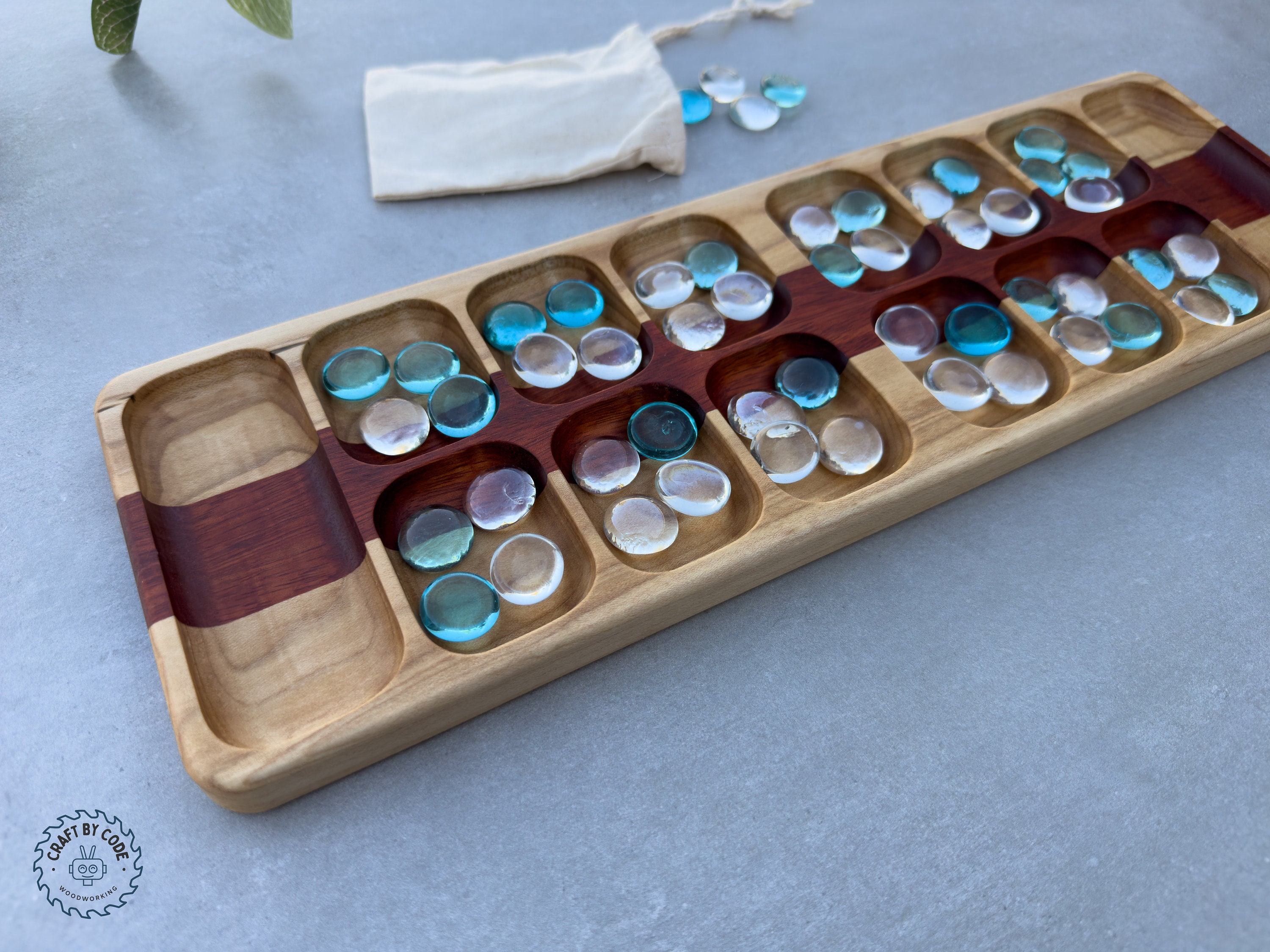 Mancala Wooden Board Game Maple / Bloodwood 002 - Etsy