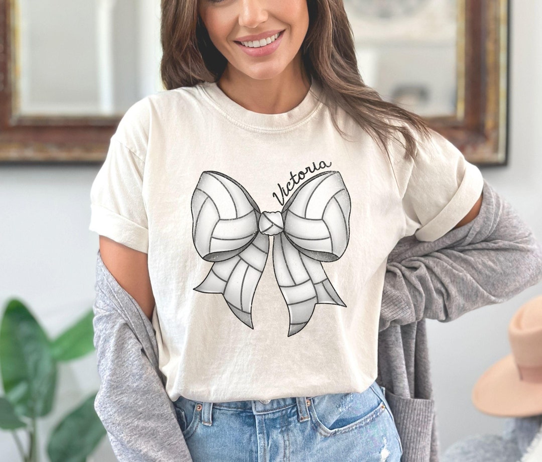 Personalized Name Bow Volleyball Shirt, Volleyball Shirt for Women ...