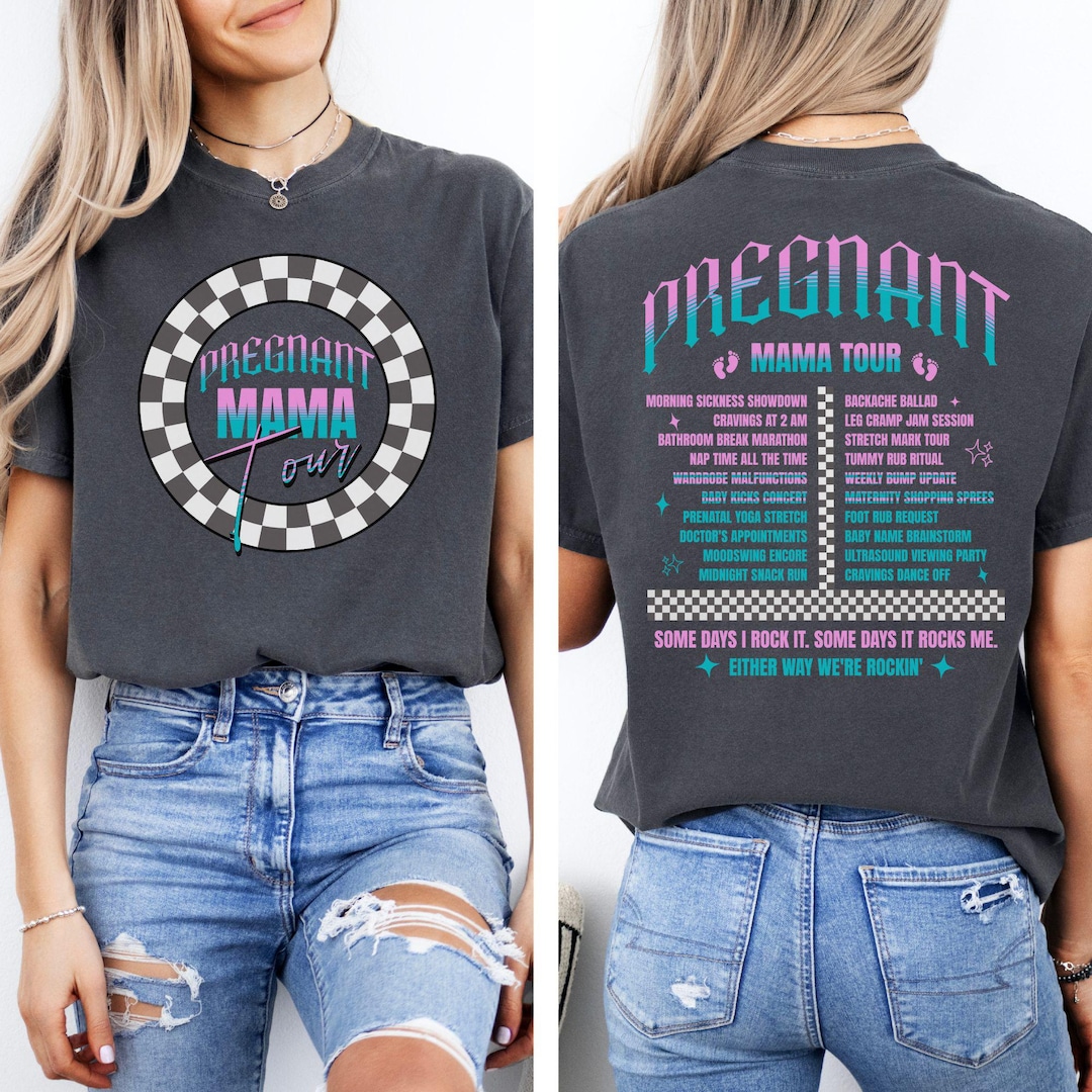 Funny Pregnancy Announcement Shirt, Comfort Colors® Pregnant Mama Tour ...