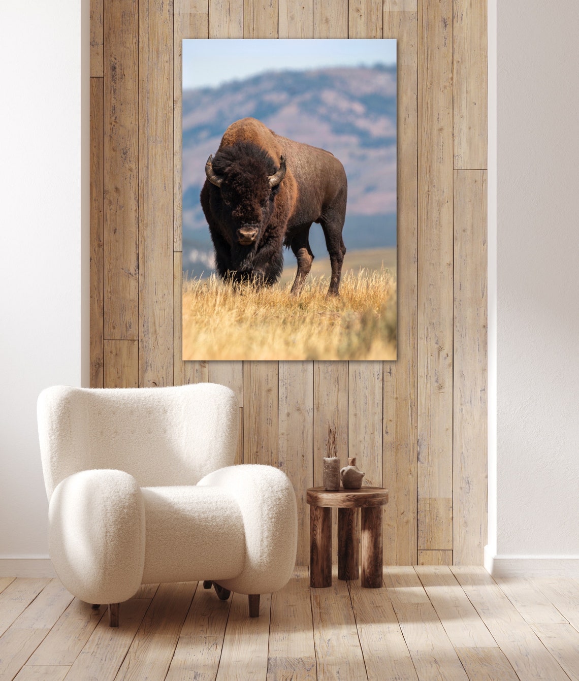 Bull Buffalo Canvas Artwork for Home or Office, Wall Hanging, North ...