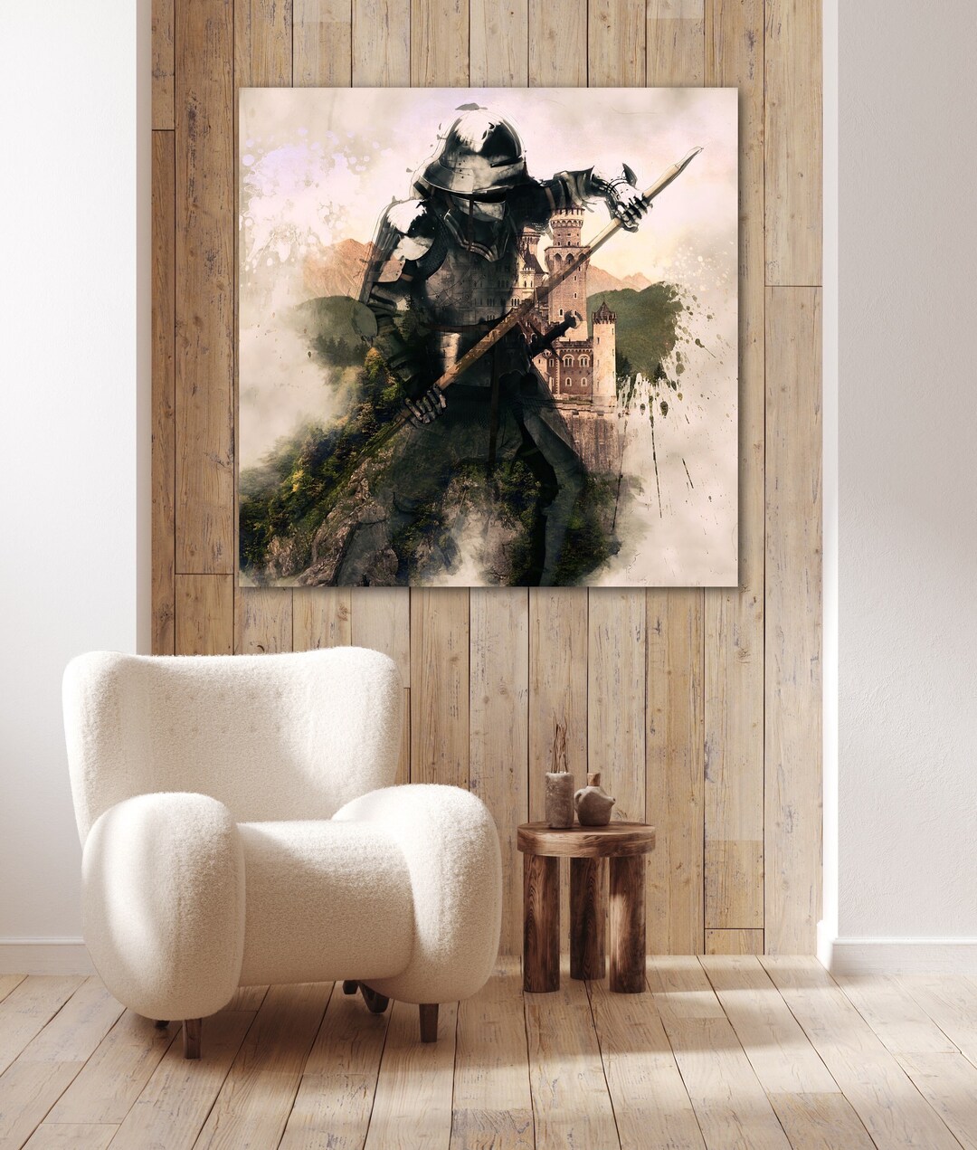 Warrior Wall Art, Wall Art, Soldier Art Canvas, Large Artwork for Home ...