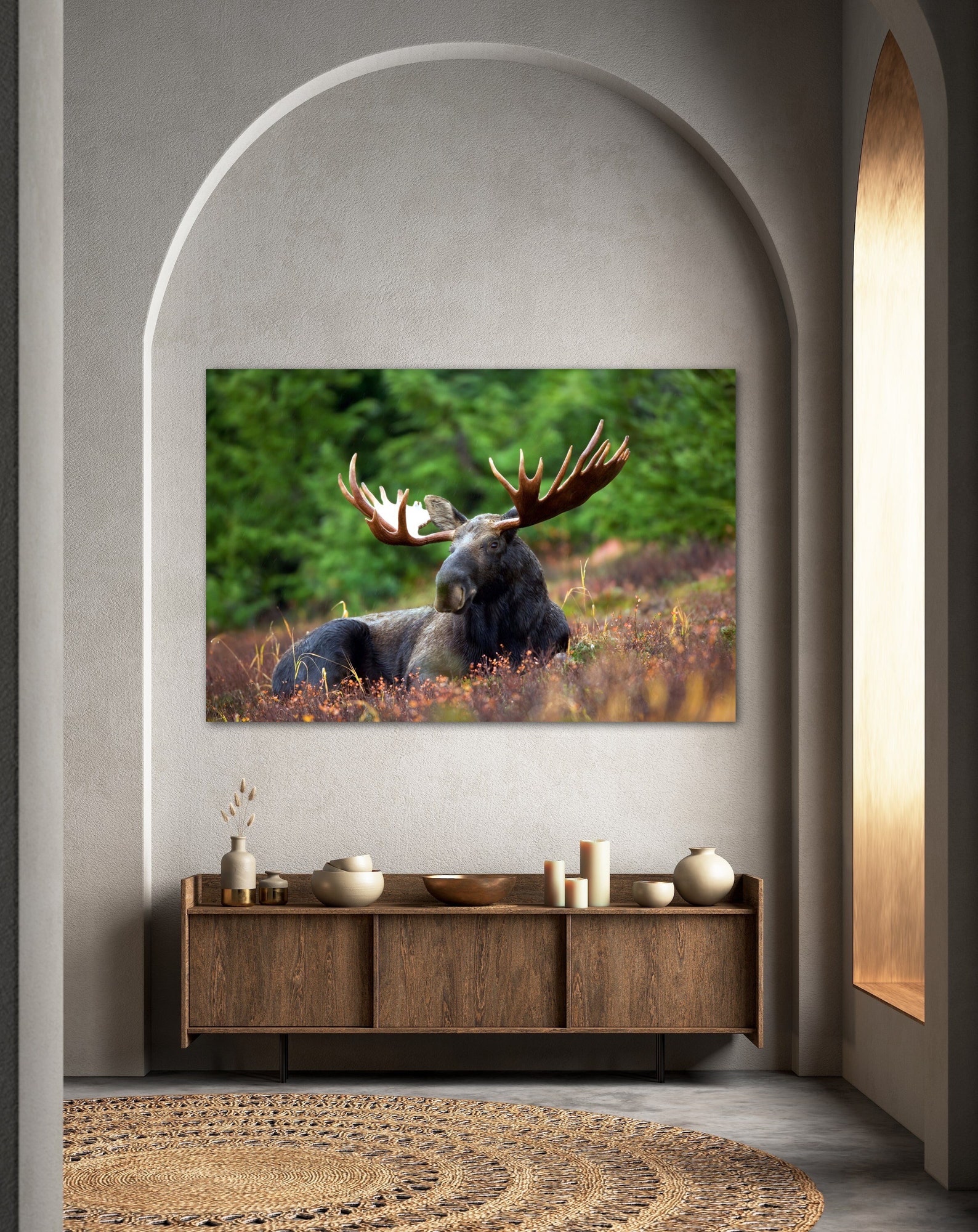 Wall Art of Moose, Large Bull Moose Canvas Artwork, Wildlife Art - Etsy