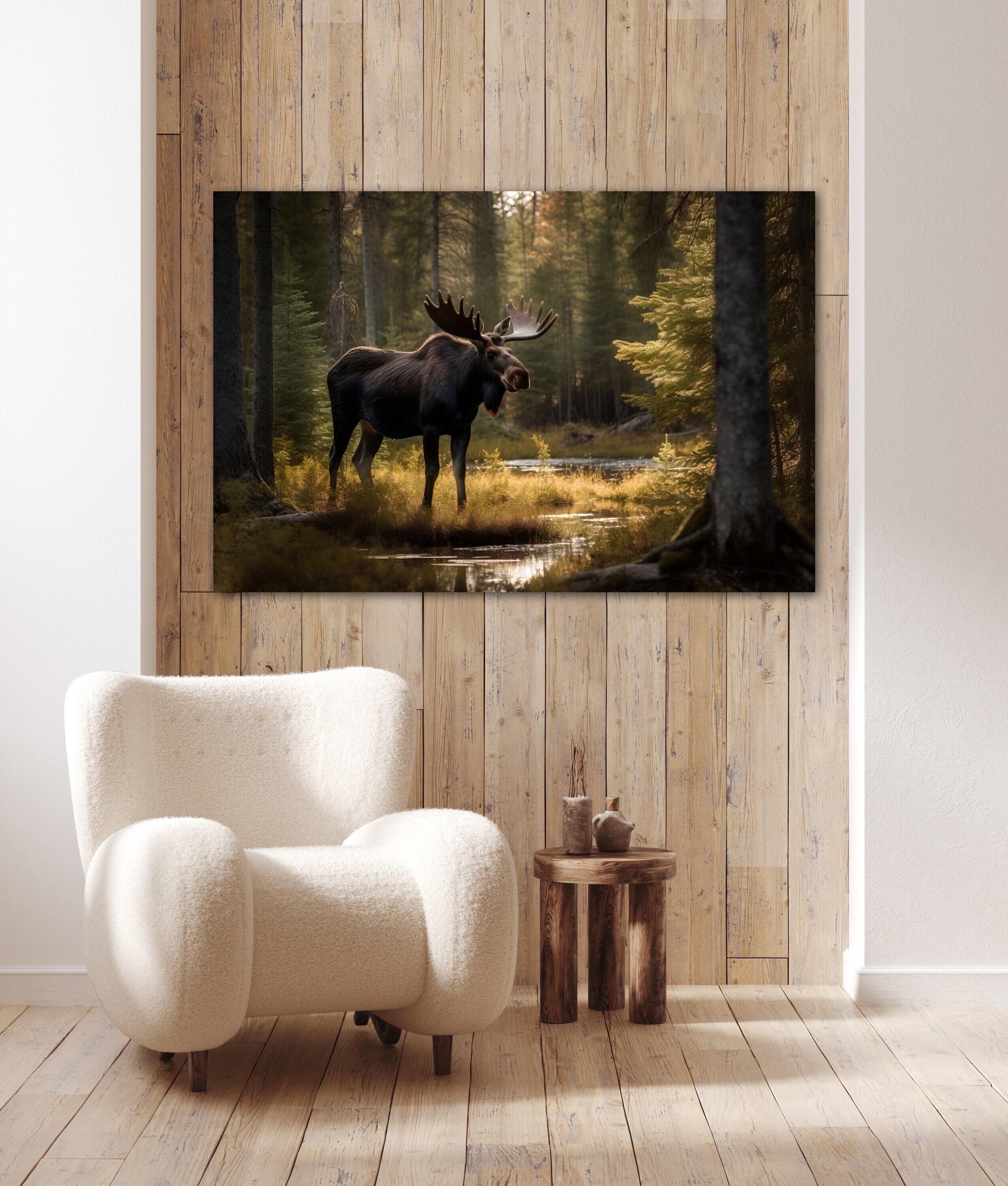Moose Art, Wall Decor, Bull Moose Canvas Artwork, Painting - Etsy