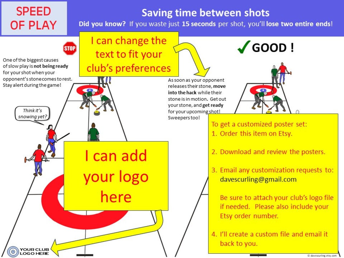 Curling Posters for Etiquette and Speed of Play - Etsy
