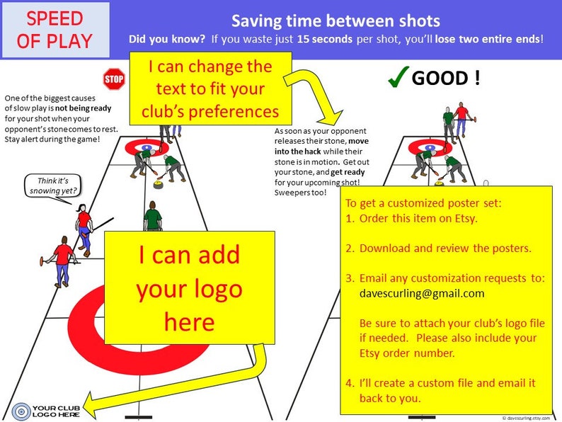Curling Posters for Etiquette and Speed of Play - Etsy