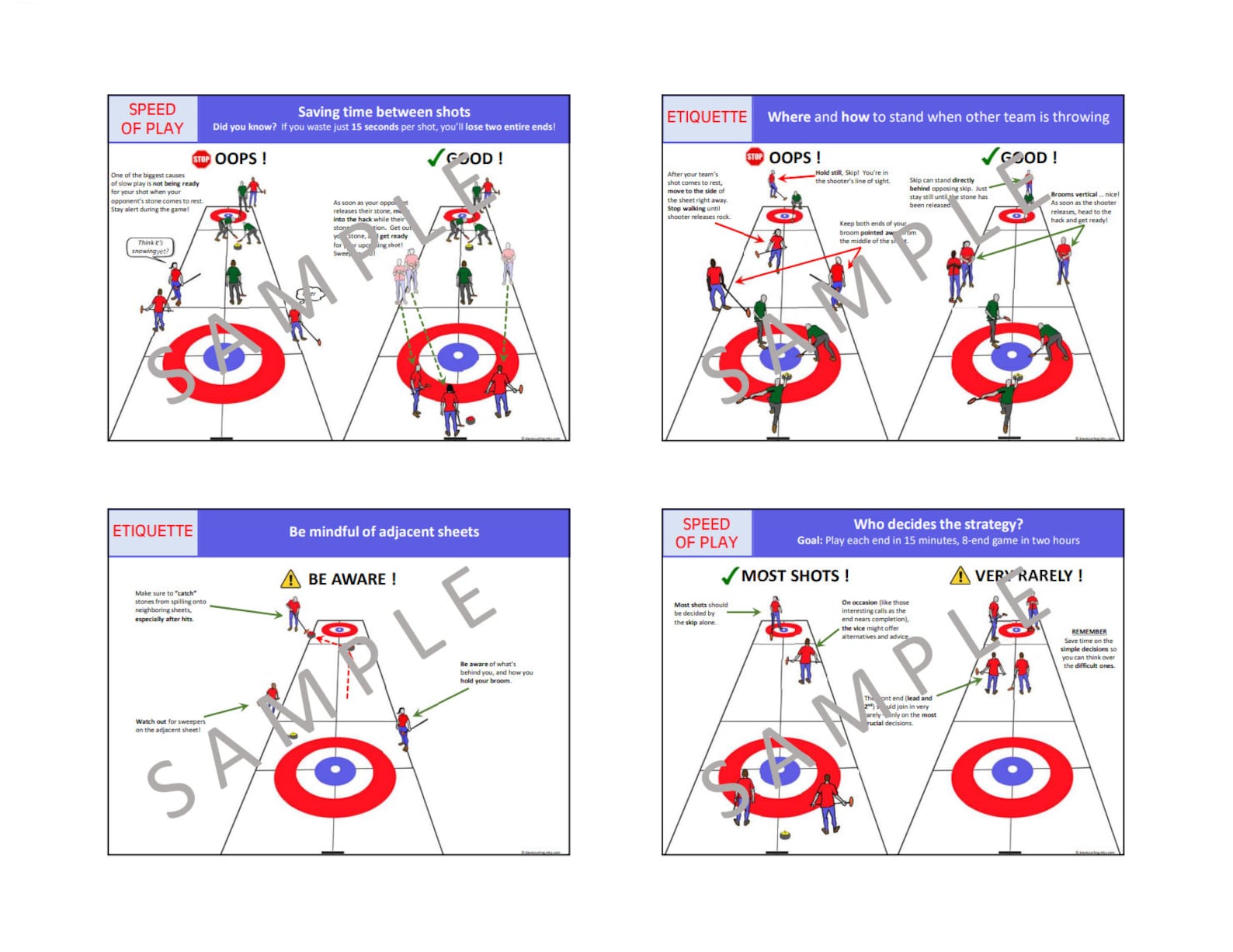 Curling Posters for Etiquette and Speed of Play - Etsy