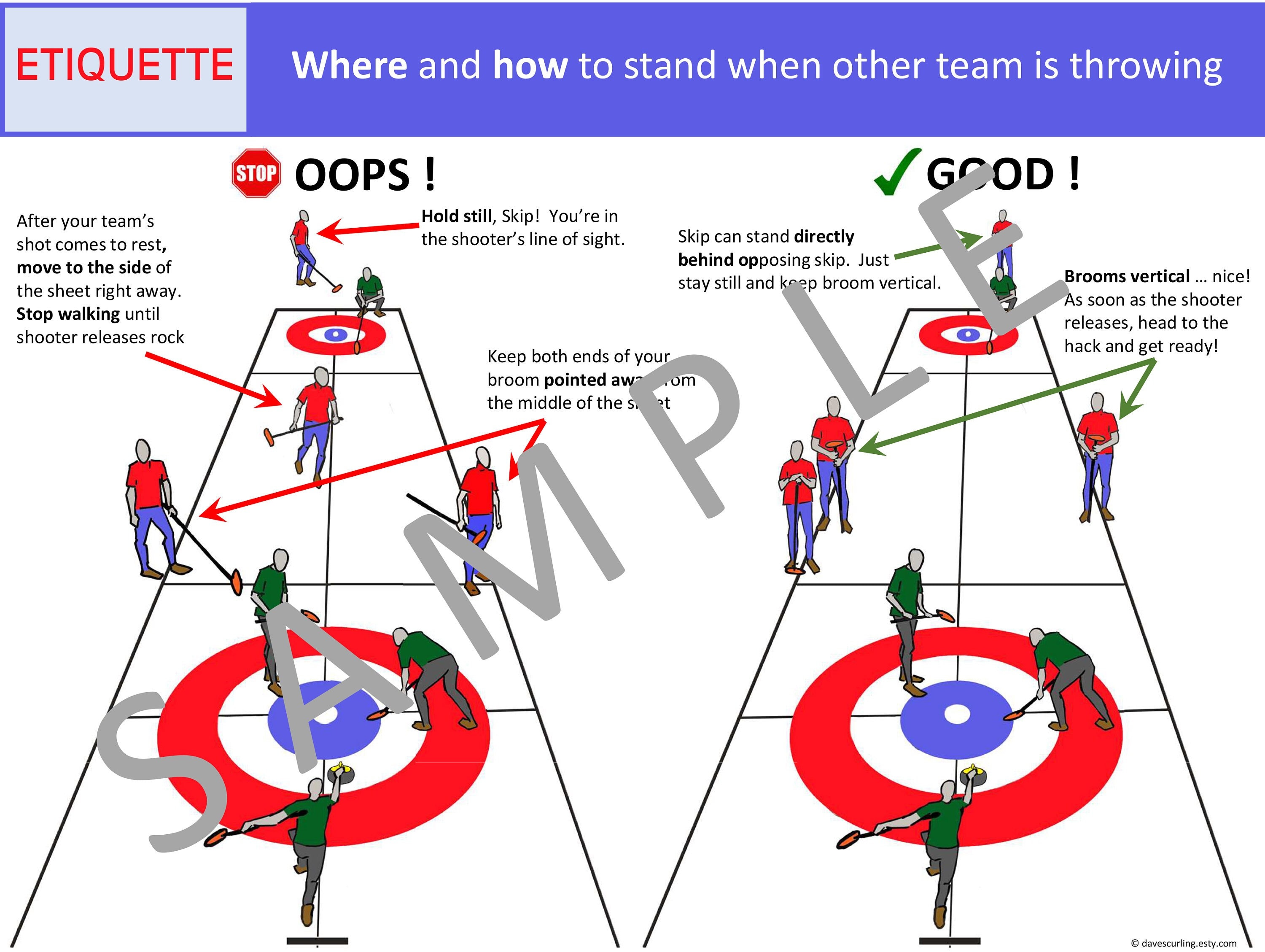 Curling Posters for Etiquette and Speed of Play - Etsy Canada