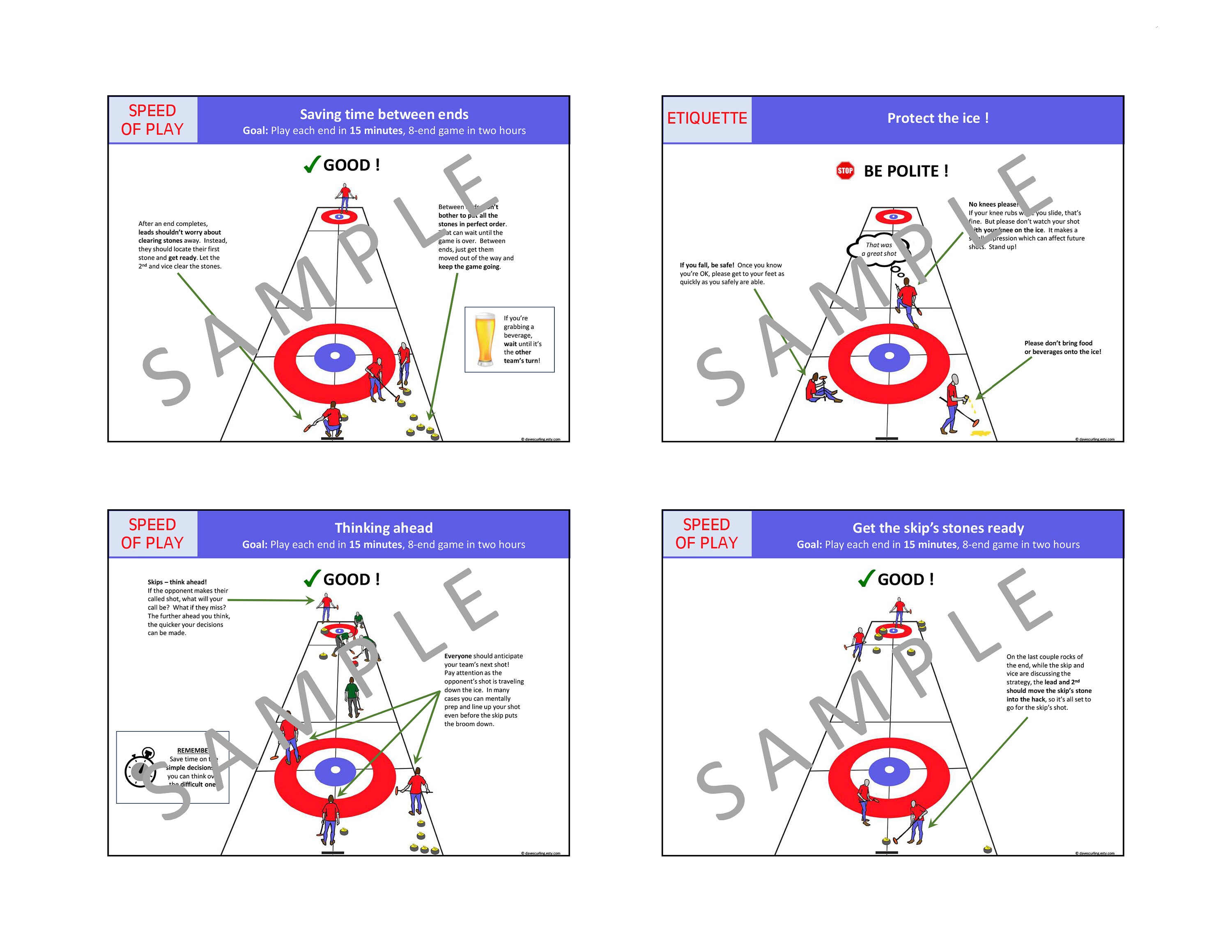 Curling Posters for Etiquette and Speed of Play - Etsy Canada
