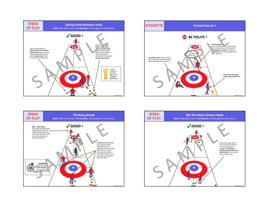 Curling Posters for Etiquette and Speed of Play - Etsy