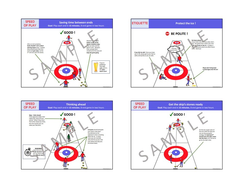 Curling Posters for Etiquette and Speed of Play - Etsy