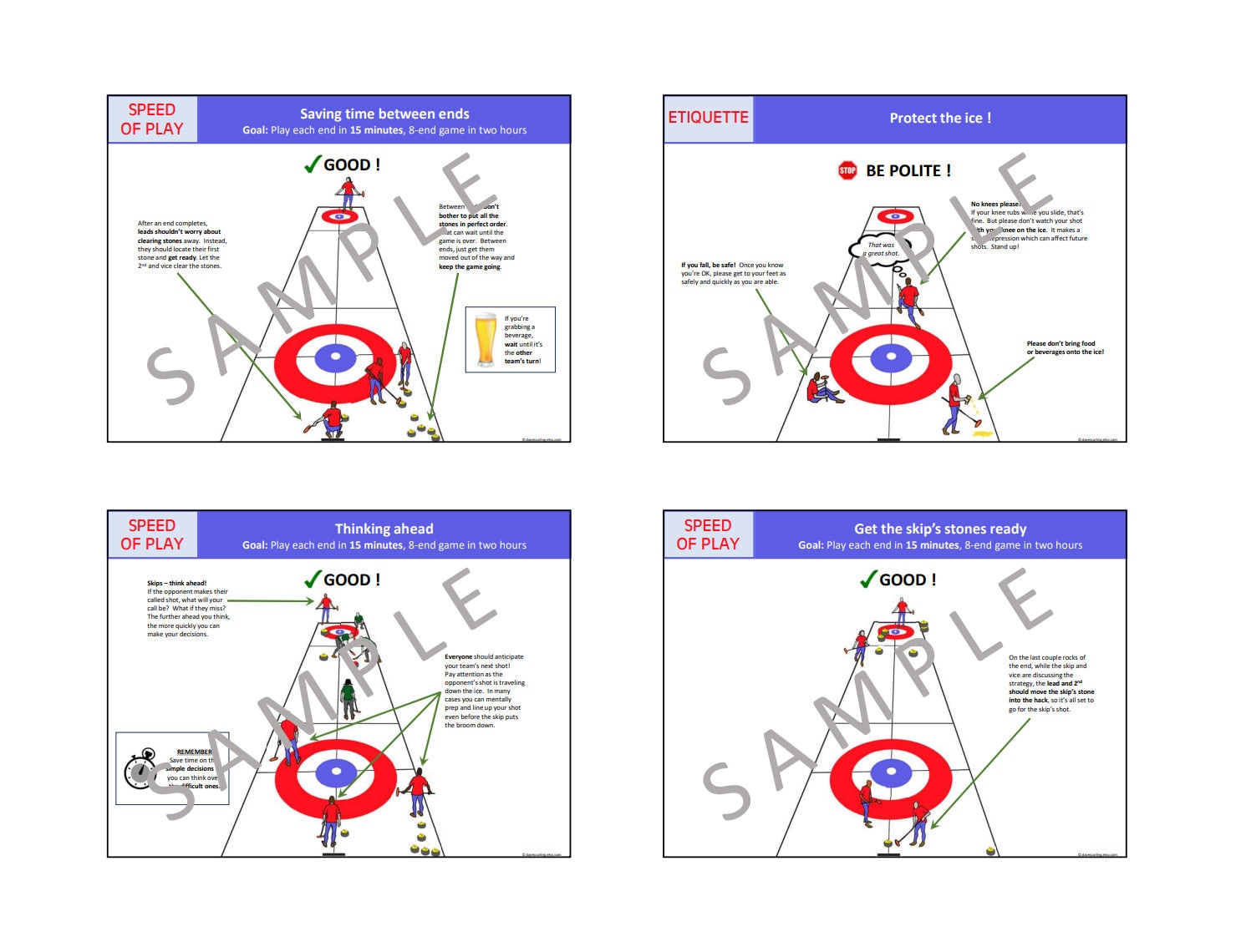 Curling Posters for Etiquette and Speed of Play - Etsy