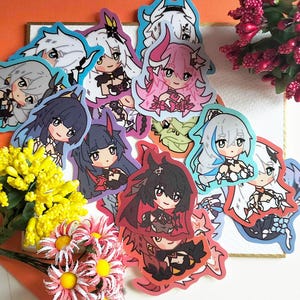 Main Cast - Honkai Impact 3rd Die Cut Stickers | Kiana Kaslana, Raiden ...