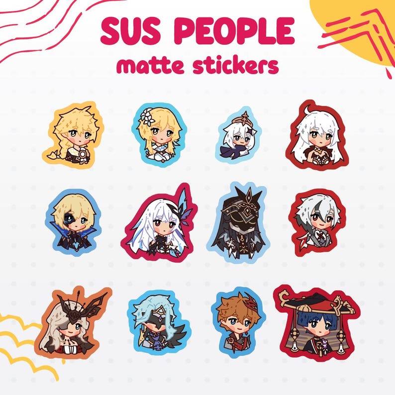 Sus People Genshin Impact Die Cut Stickers - Etsy Australia