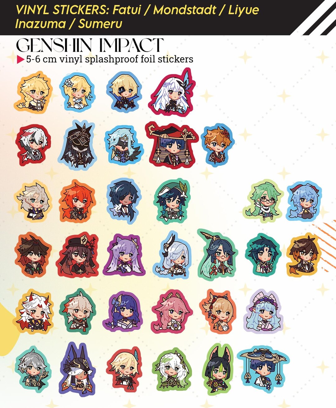 Genshin Impact Stickers *fatui* | Capitano, Dainsleif, Arlecchino ...