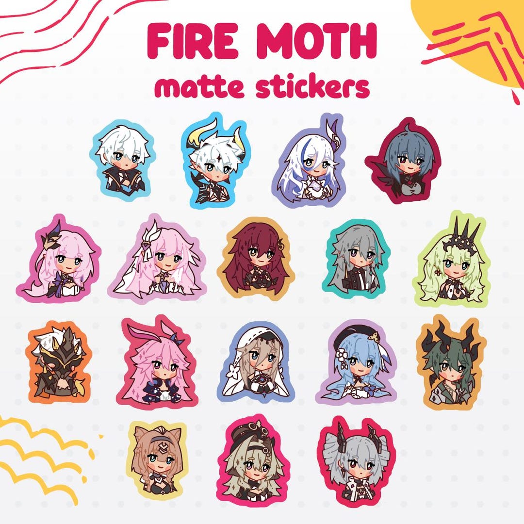 Fire Moth - Honkai Impact 3rd Die Cut Stickers | Elysia, Mobius, Fu Hua ...