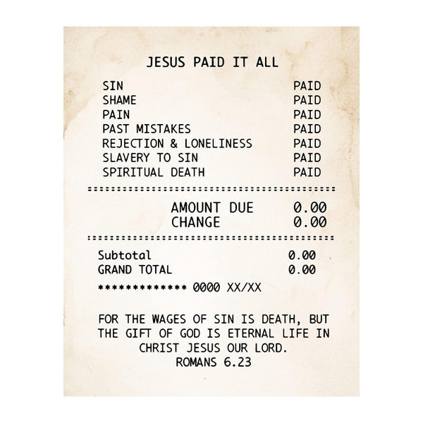 Jesus Paid It All Frame - Etsy