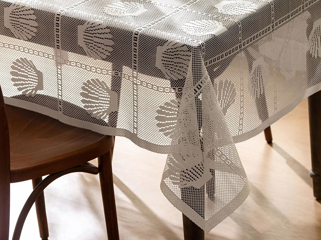 Sea Shell Lace Design Tablecloth - Etsy