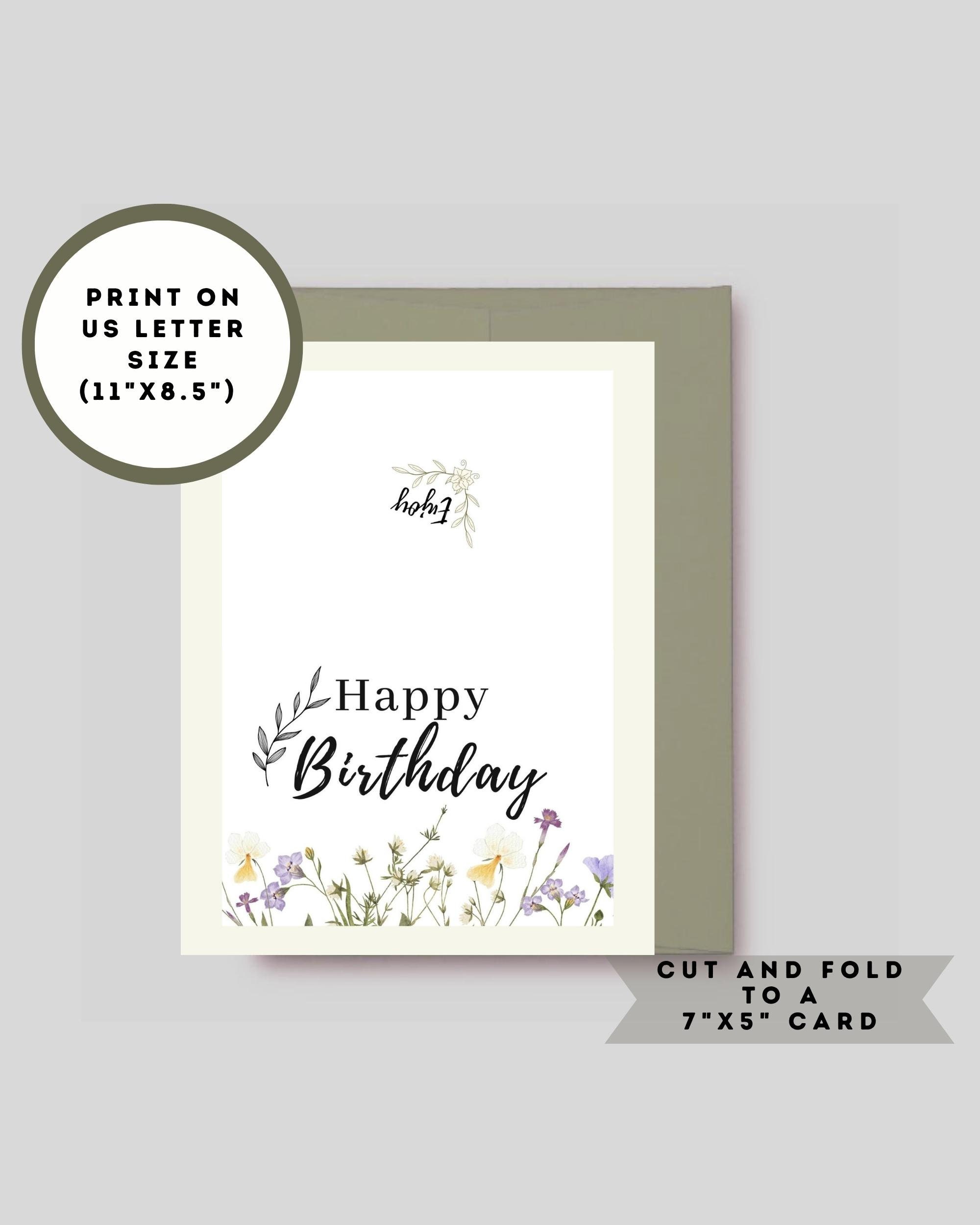Printable Birthday Card. Happy Birthday Card Printable. Digital ...