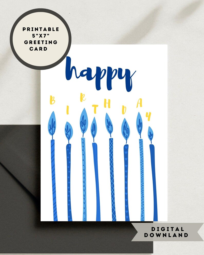Printable Birthday Card. Happy Birthday Card Printable. Digital ...