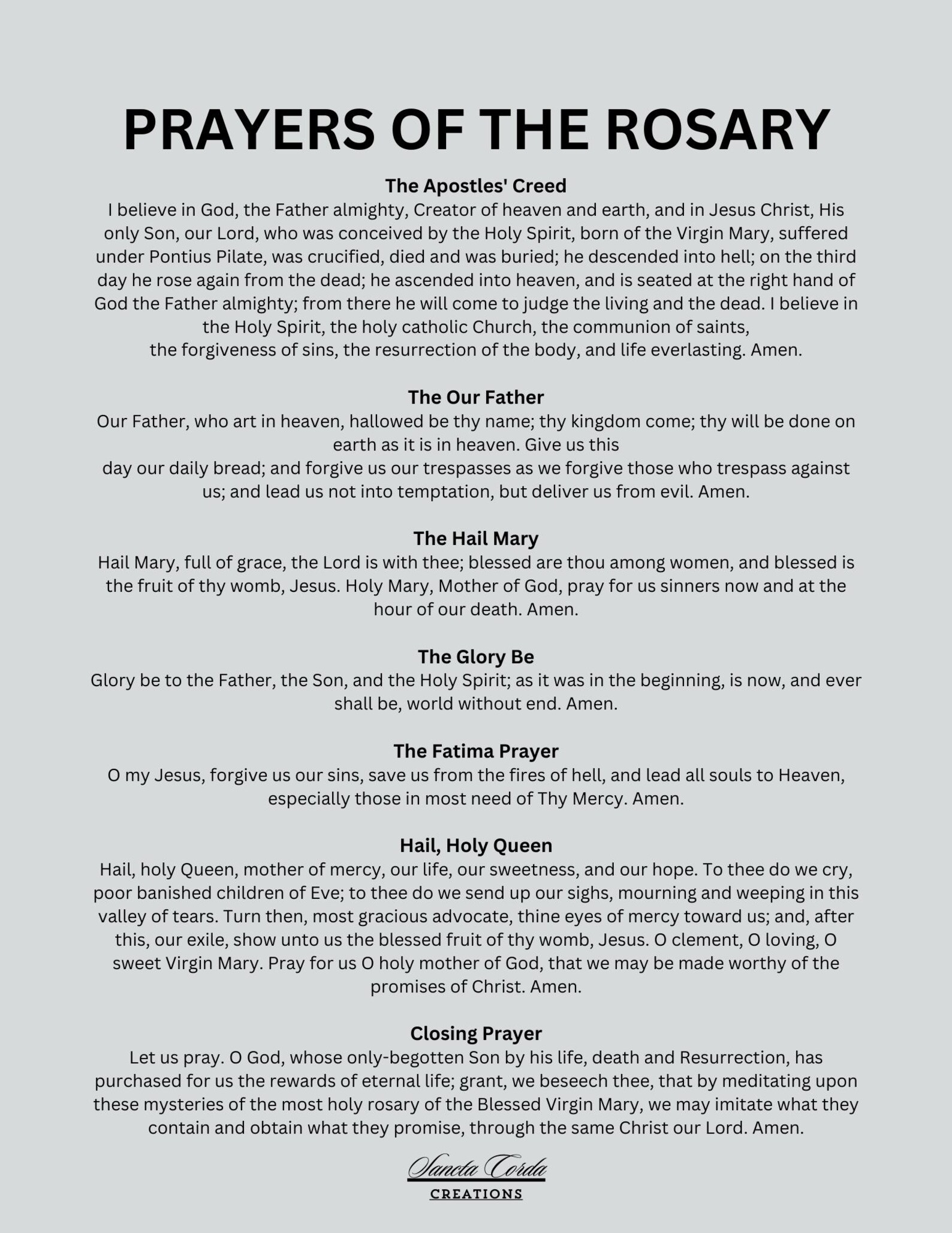 How to Pray the Rosary | Instant Download | Step-by-step Rosary Prayer ...