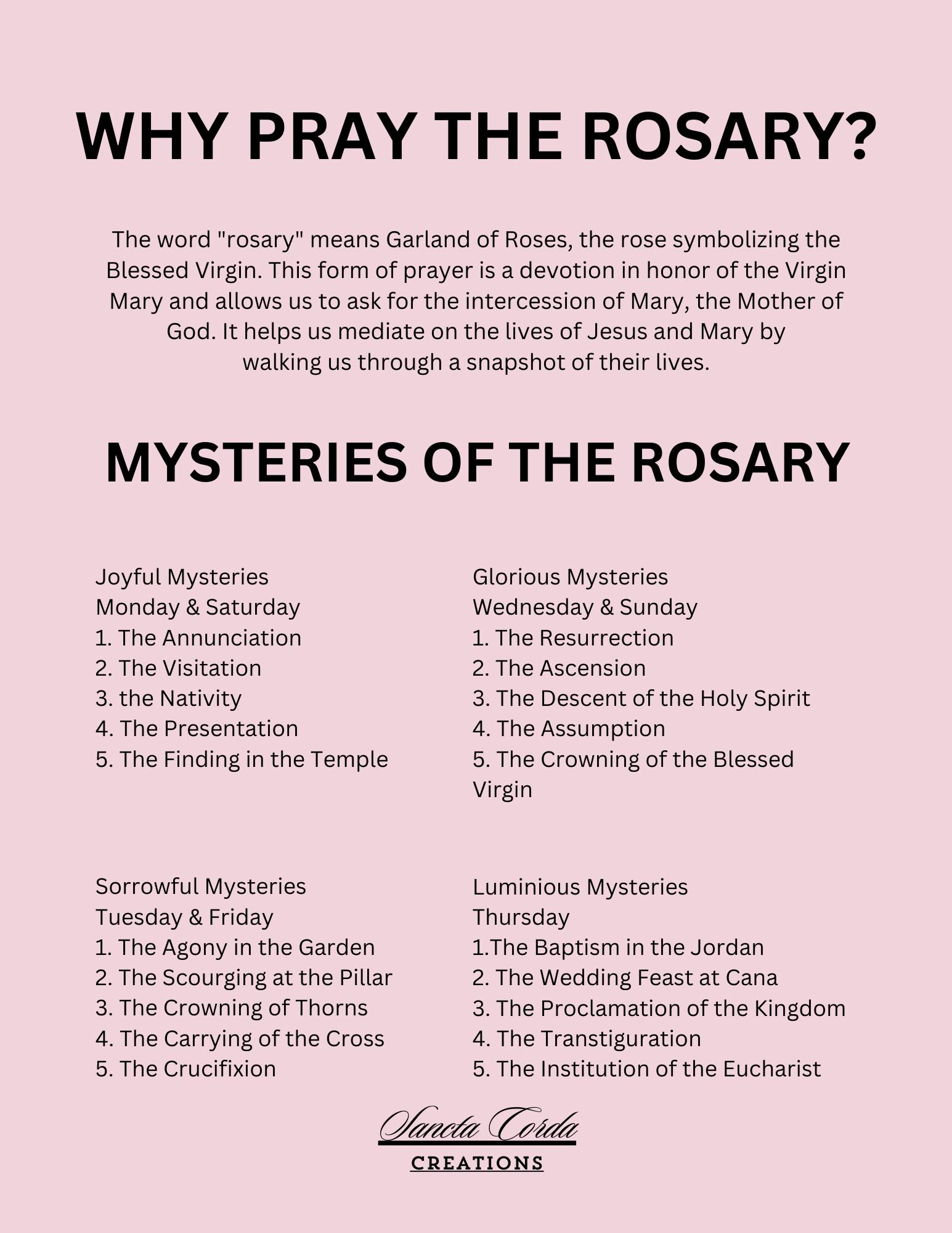 How to Pray the Rosary | Instant Download | Step-by-step Rosary Prayer ...