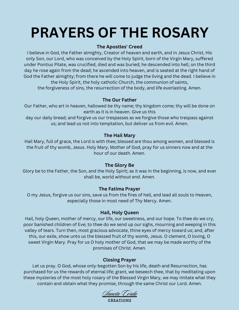 How to Pray the Rosary | Instant Download | Step-by-step Rosary Prayer ...