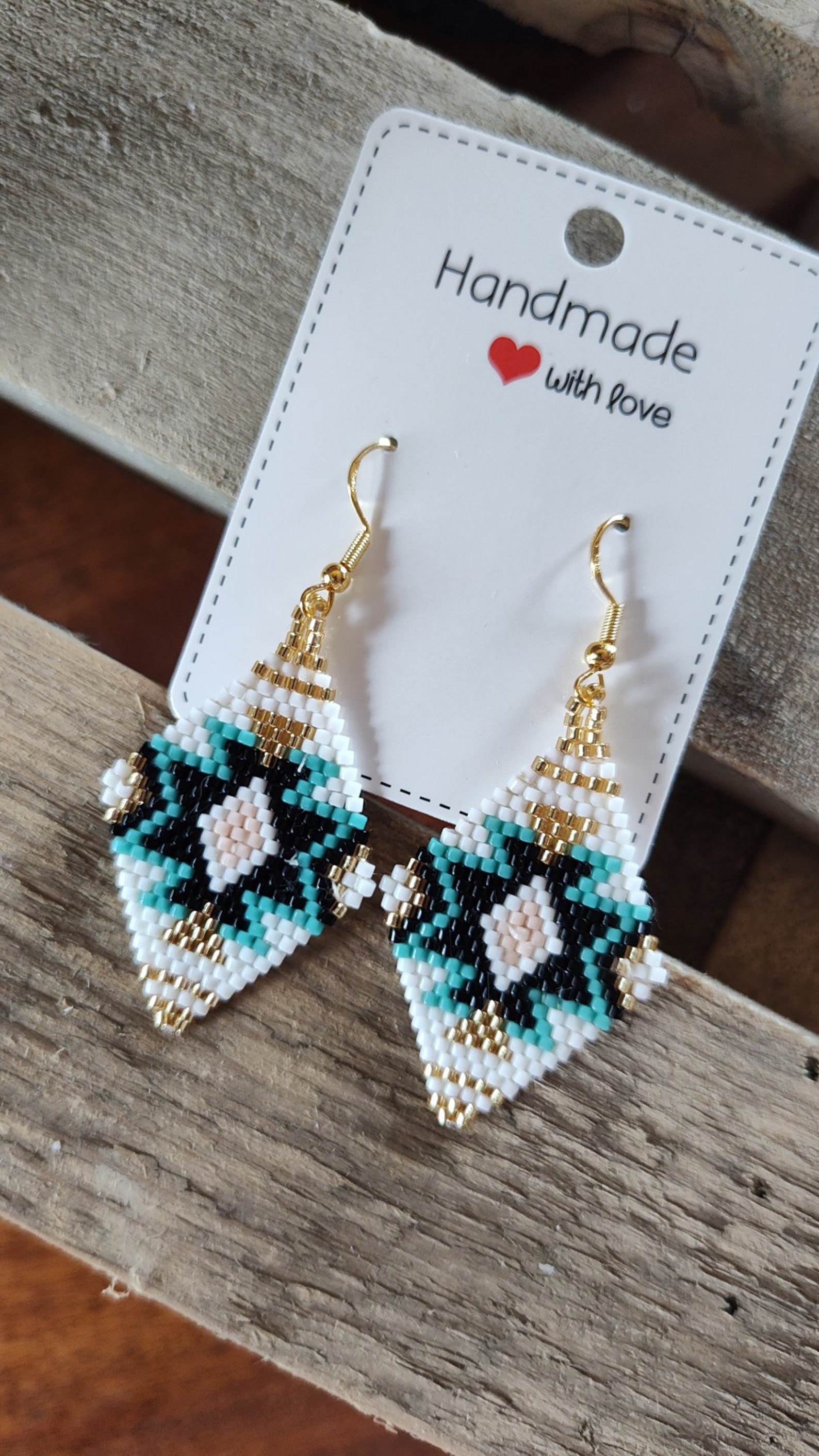 Diamond Beaded Earrings - Etsy