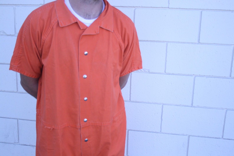 Prison Jail Inmate Penitentiary Orange Jumpsuit Costume Sizes 3XL to ...