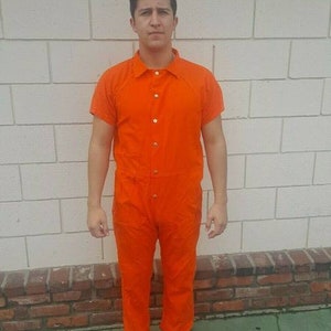 Prison Jail Inmate Penitentiary Orange Jumpsuit Costume Sizes 3XL to ...